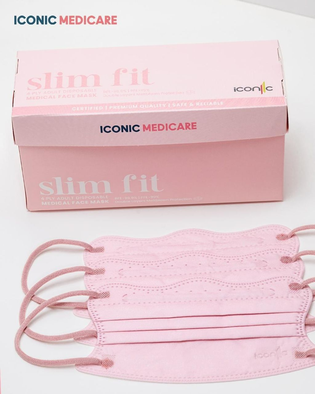 [Slim Fit] Iconic Medicare 4 Ply Medical Face Mask Adult (30pcs ...