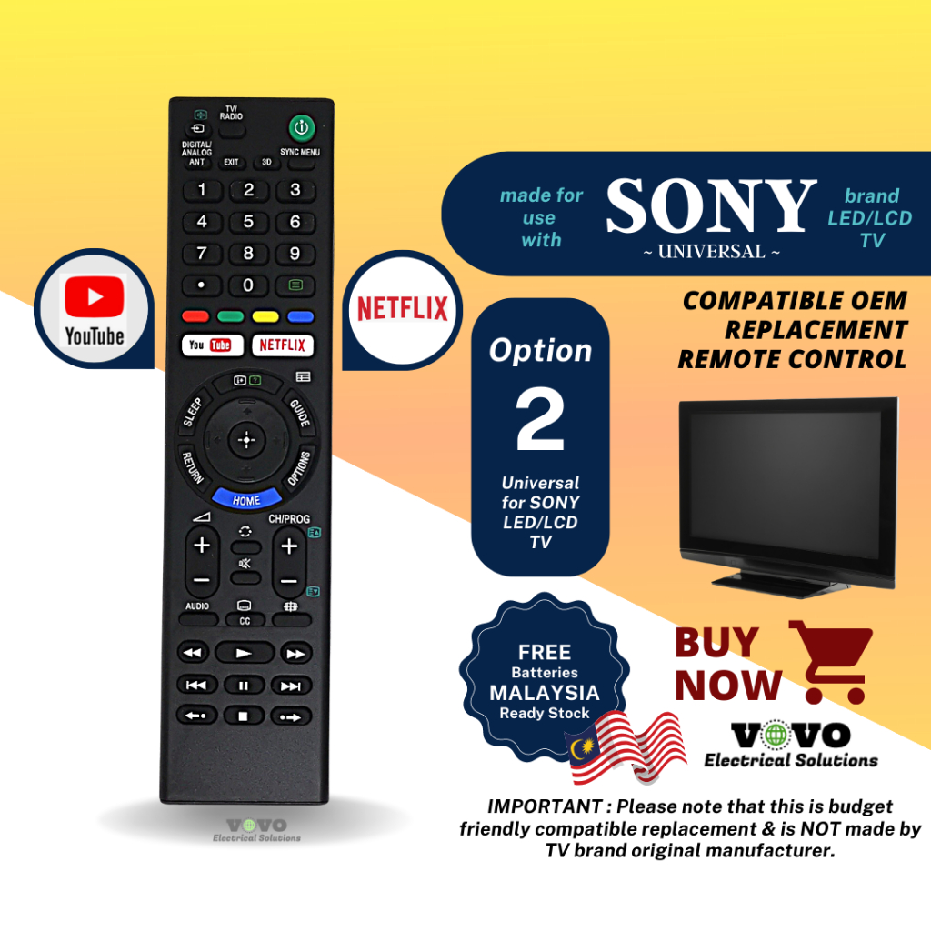 Use for SONY LCD / LED TV Replacement Remote Control | Shopee Malaysia