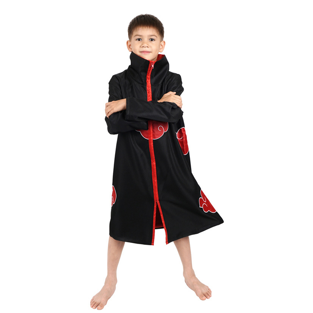 Cosplay Costume Narut Akatsuki Cloak Anime Red Cloud Robe Halloween ...