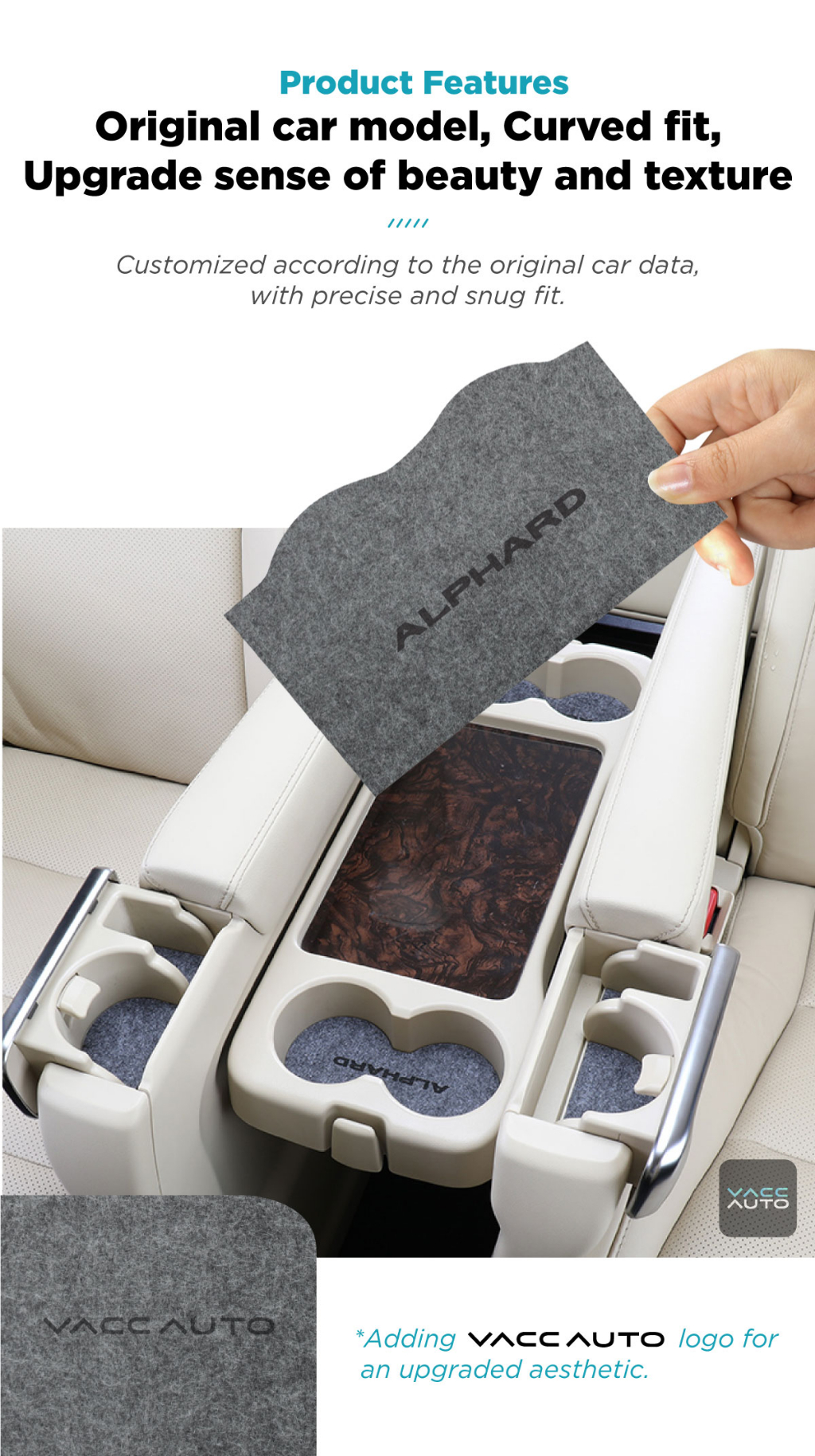 Vacc Auto Brand Toyota Vellfire AH30 ANH30 Interior Slot Mat Felt ...