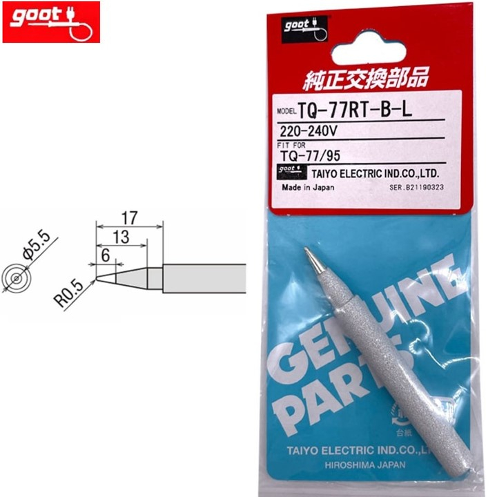 ORIGINAL GOOT SOLDERING IRON TIP / ENCLOSURE REPLACEMENT FOR TQ-77 - TQ ...