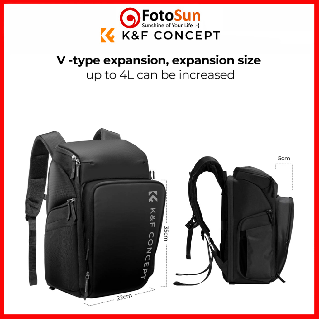 K&F Concept Alpha Camera bag Backpack 25 litre with laptop compartment ...