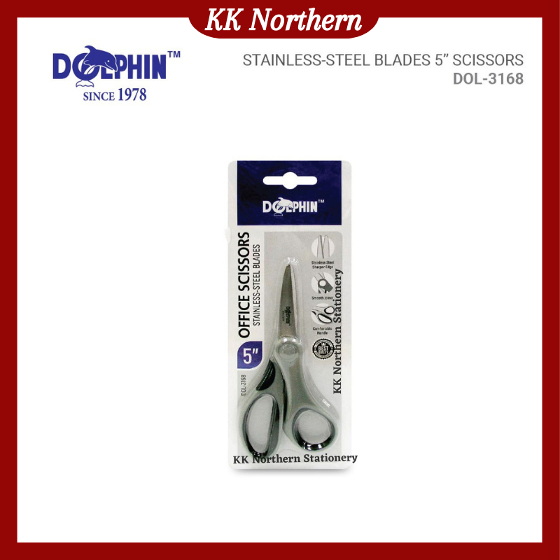 Dolphin Scissors Stainless-Steel Blades Scissors (5"/ 6"/ 7"/ 8") Heavy ...