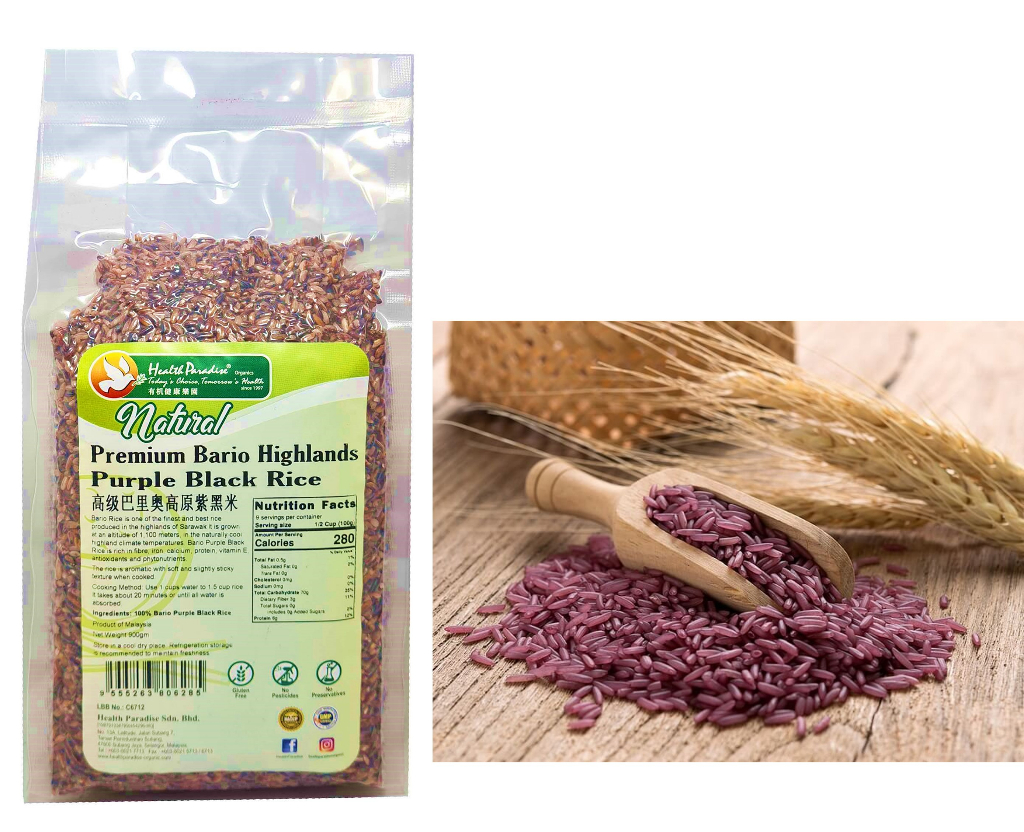 Health Paradise Natural Premium Bario Highlands Purple Black Rice 900g ...
