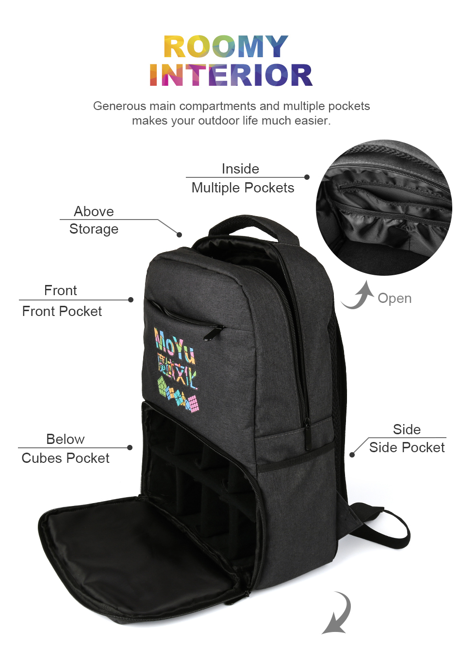 [JPEARLY] Moyu Cubing Backpack | Speedcubing Bag for Speedcuber ...