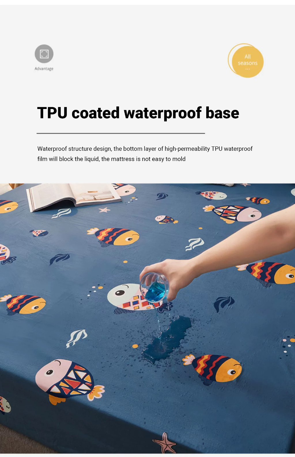 Cute Cartoon Series Mattress Cover Waterproof Mattress Protector Single ...