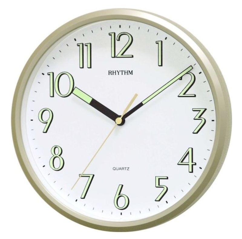 100%ORIGINAL RHYTHM Luminous Analogue Wall Clock CMG727(Jam Dinding ...