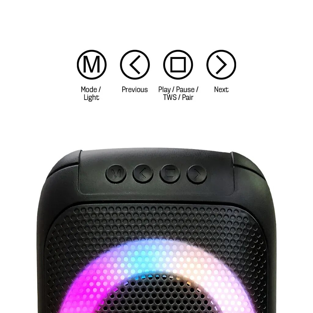 Vinnfier Tango 101 TWS Wireless Portable Bluetooth Karaoke Speaker Stereo Bass with Wired ...