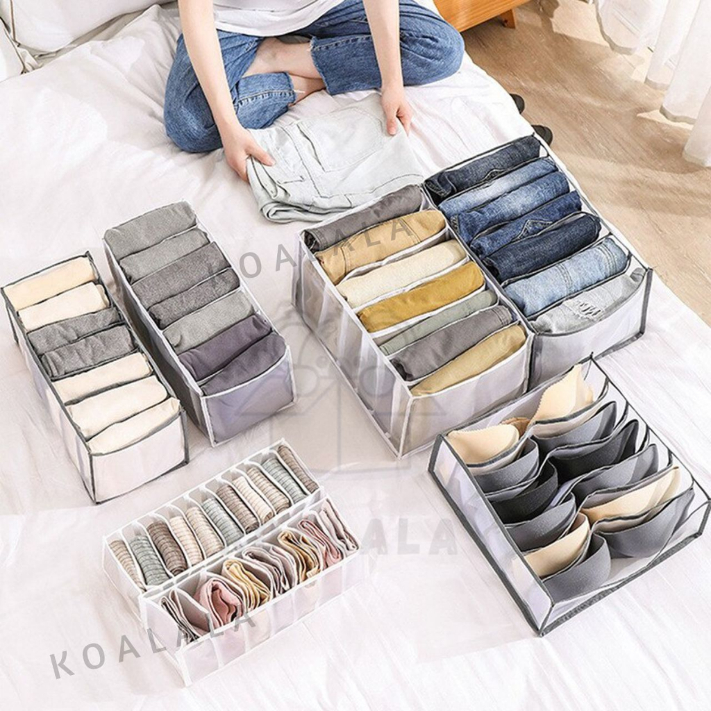 6/7/9/11 Grids Underwear Tudung Clothes Organiser Box Stackable ...