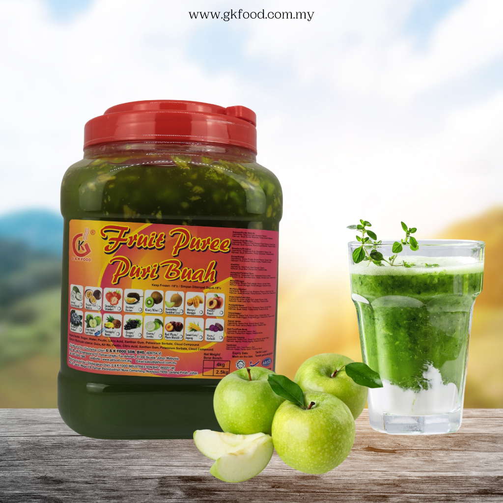 G&K Green Apple Puree 4kg | Puri Epal Hijau Pekat Halal | Dessert ...