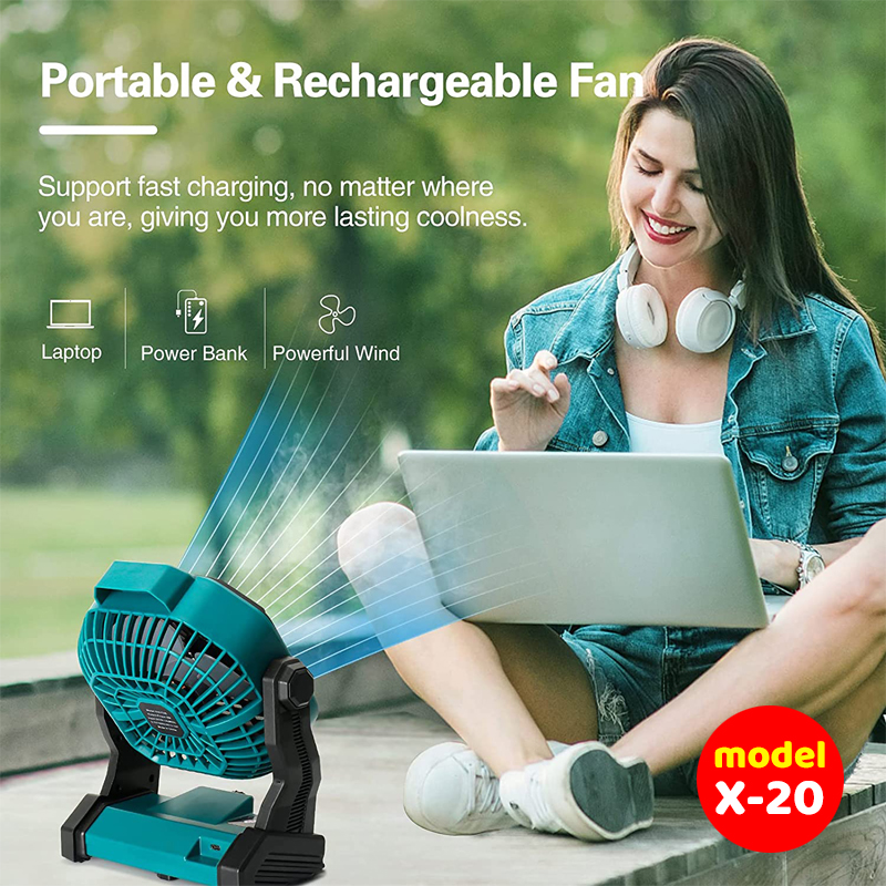 Camping Kipas Meja Bateri Tahan Lama With LED Light USB Travel Table ...