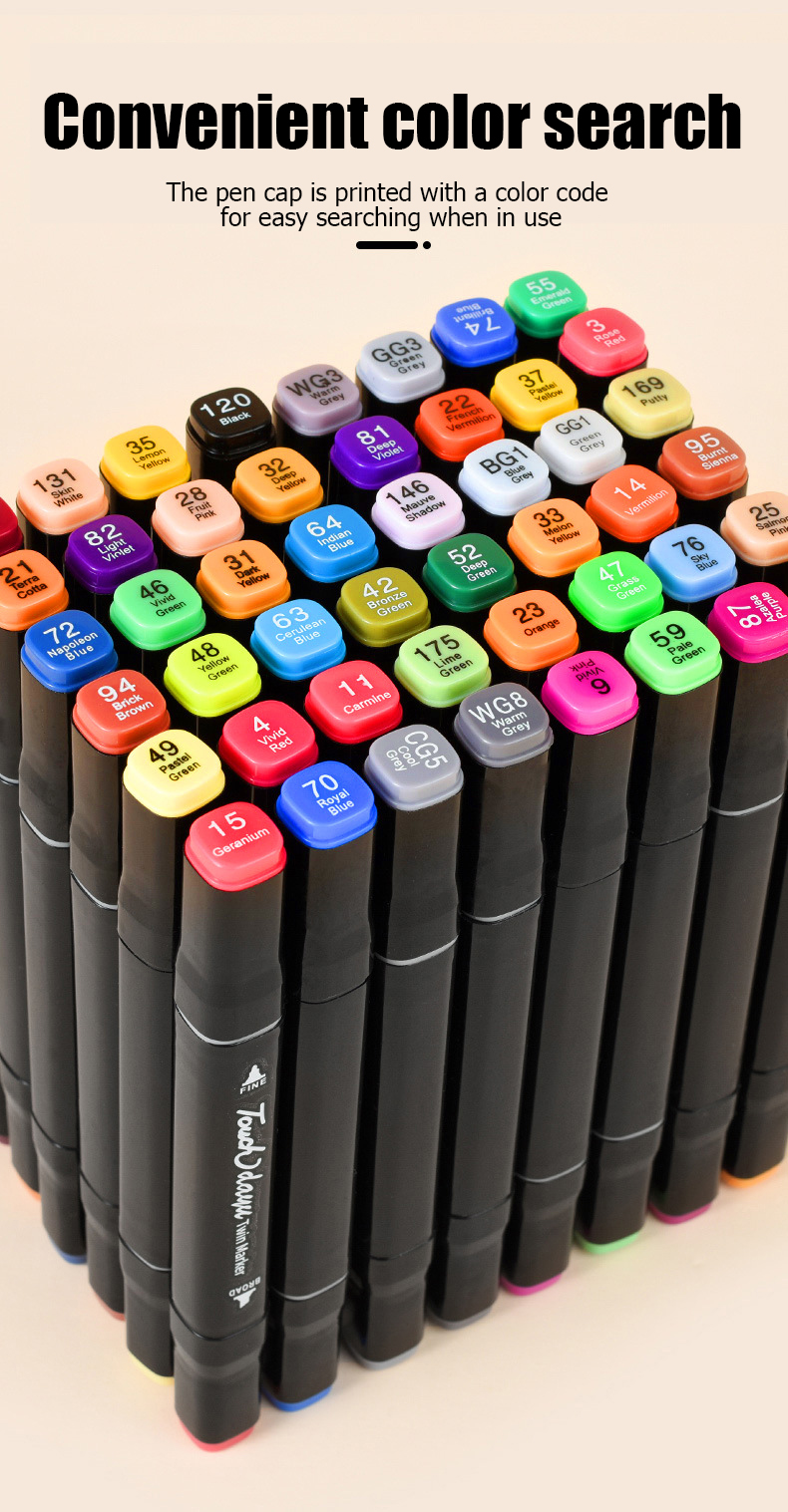 Markers Set - 30/48/80/120/168 Colors Double-Ended Art Markers for ...