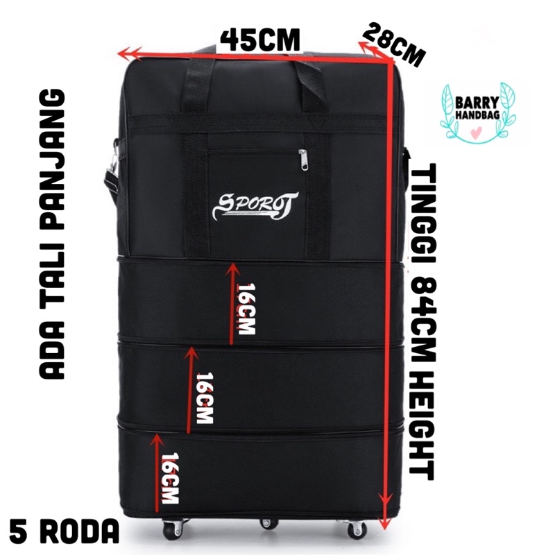 32” Height Wheel Baggage Travel Bag with 5 Small Wheel Beg Balik ...