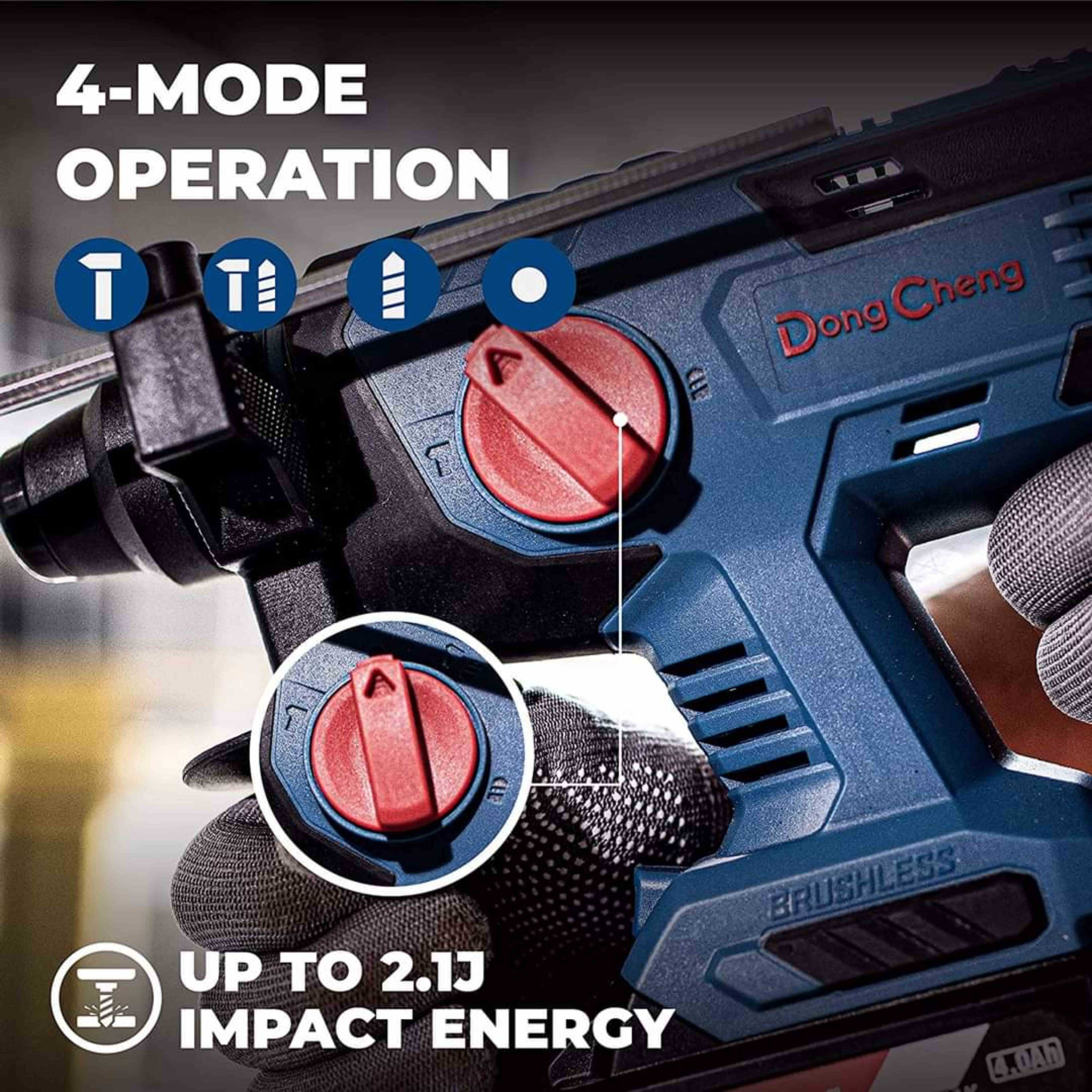 Dongcheng 20V Rotary Hammer Cordless Brushless DCZC22 Imapct Energy 2 ...