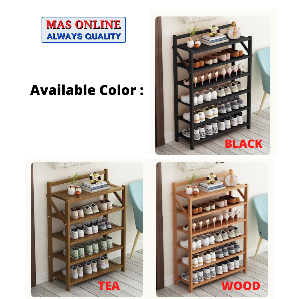 INSTALLATION FREE Wooden Shoe Rack Foldable Portable Multifunctional ...