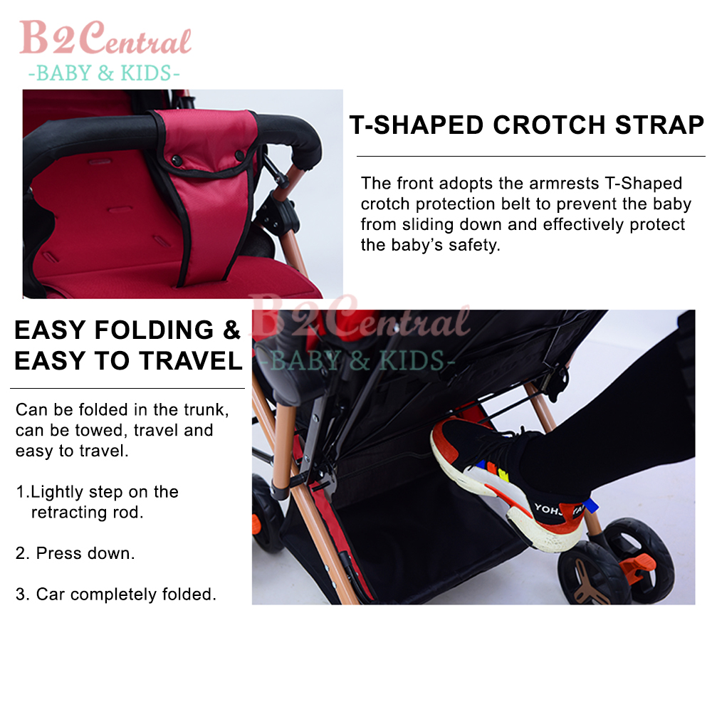 2 Way Stroller Foldable Stroller Baby infant baby Stroller kids ...