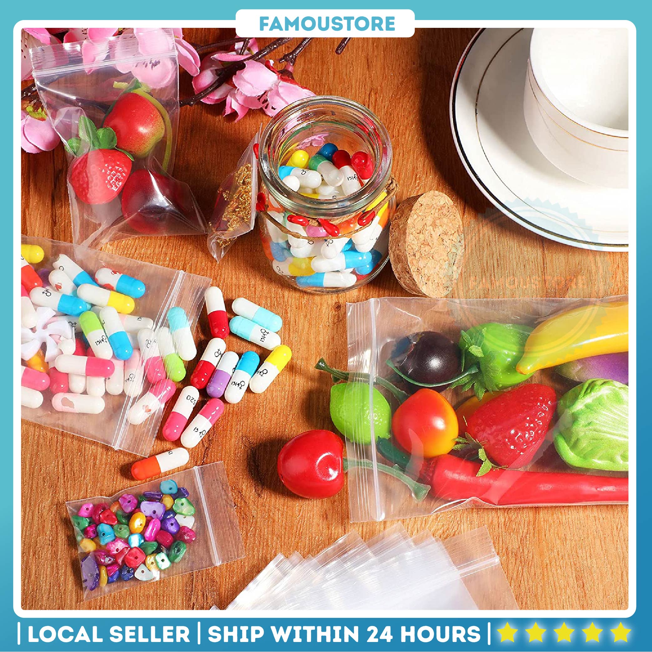 [100PCS] Extra Thick (0.12mm) Large Size Zip Lock Transparent Plastic ...