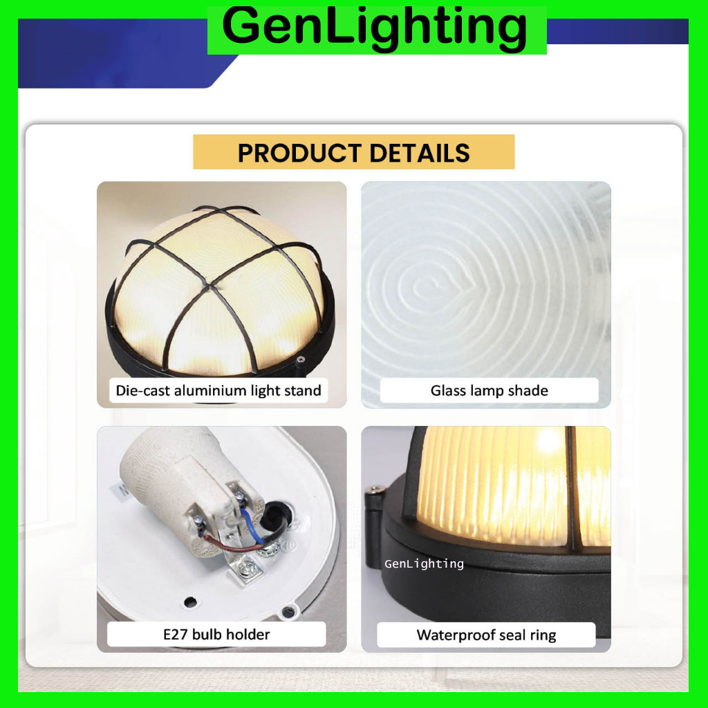 Outdoor Bulkhead Lamp Nordic Style IP 44 Weather Proof Outdoor Wall ...