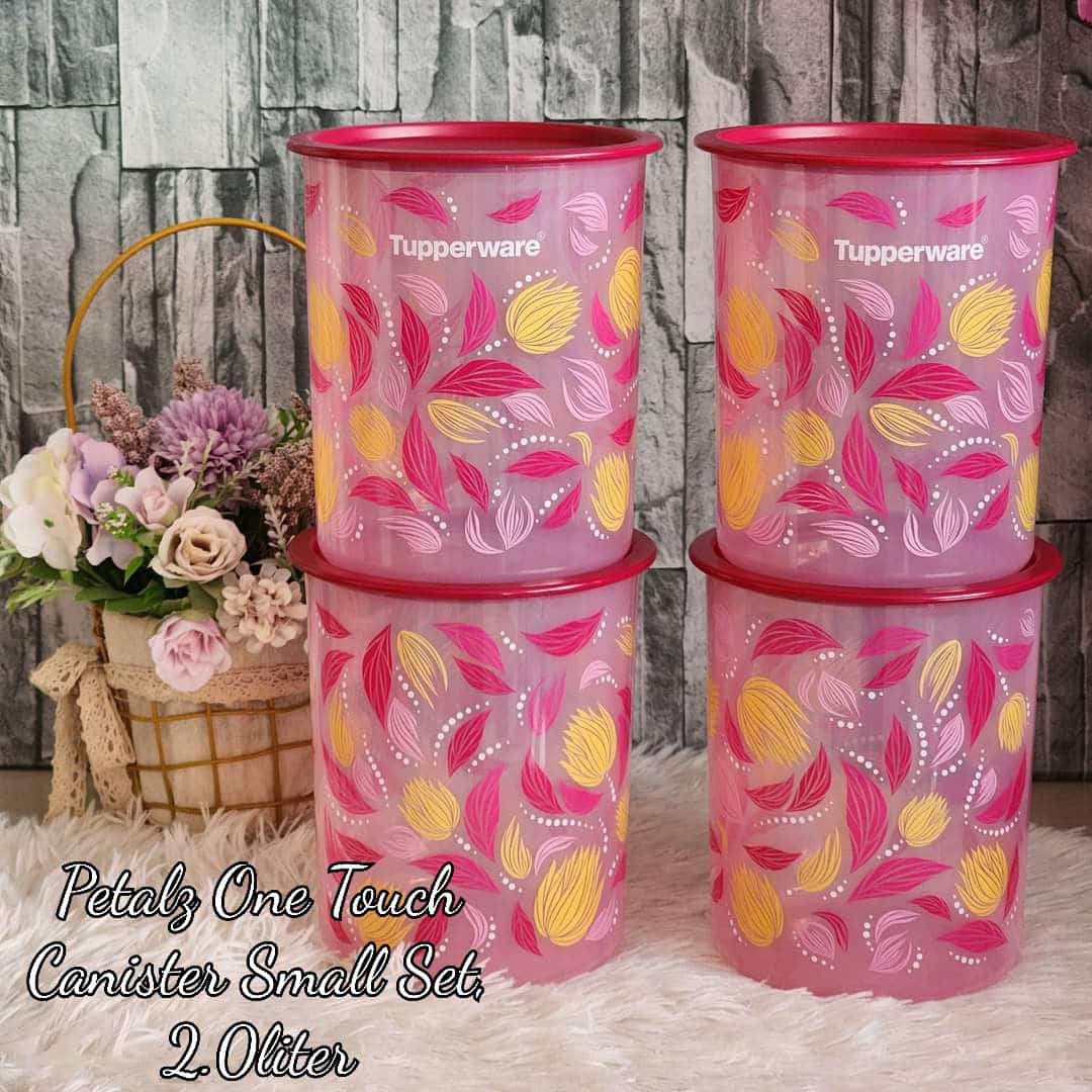 Tupperware Petalz One Touch/ Royale Bloom One Touch Canister 3L/ 2L/1.25L/ 600ml Food Storage ...