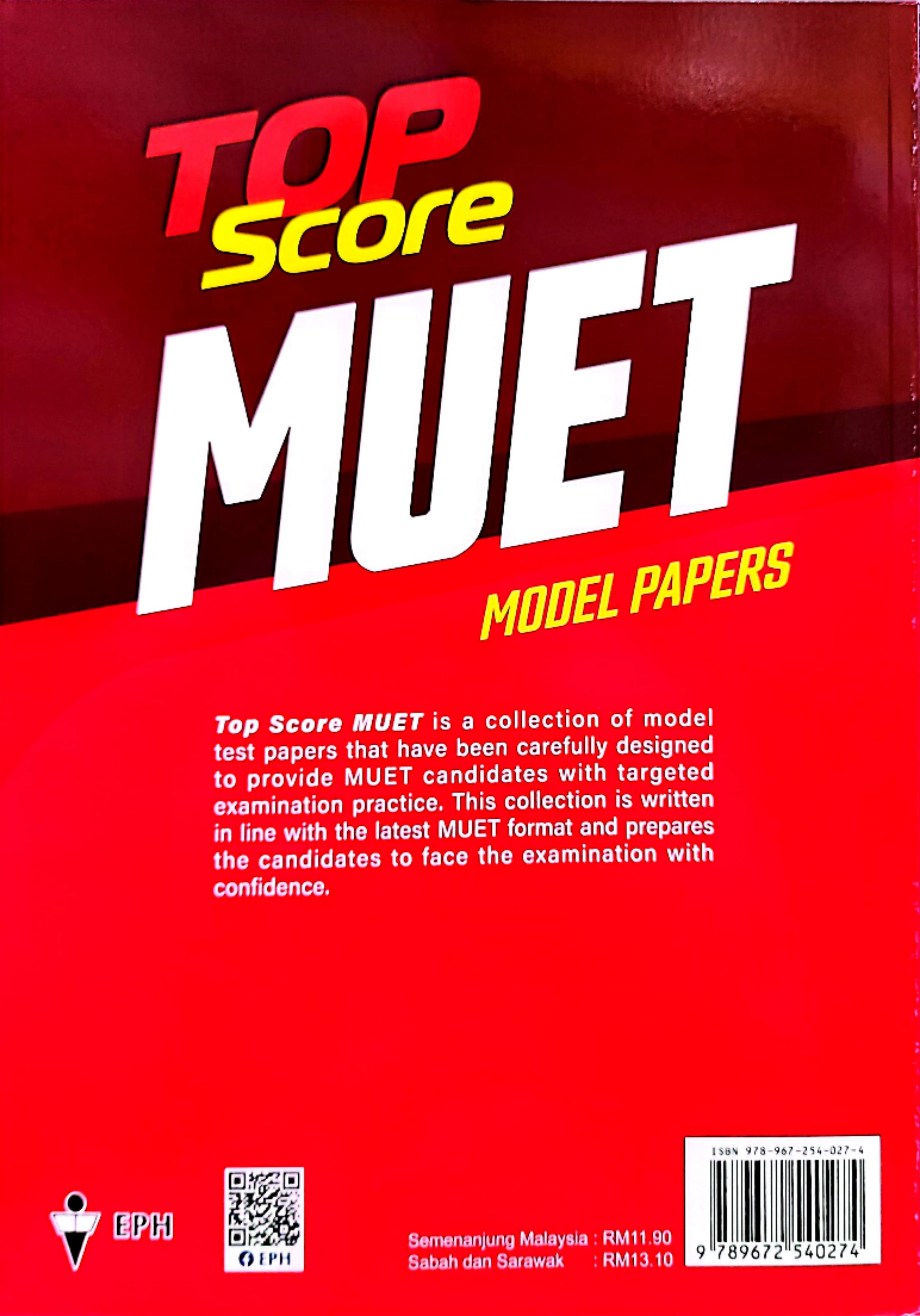 BUKU LATIHAN STPM - TOP SCORE MUET MODEL PAPERS (EPH) | Shopee Malaysia