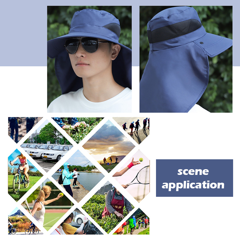 Outdoor Sun Hat Fishing Hat Neck Flap Waterproof Full Face Cover Topi ...