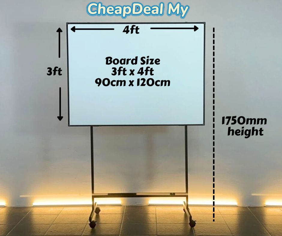 Papan putih Magnetik dengan kaki beroda (All Size Full Set)BlackSeries ...