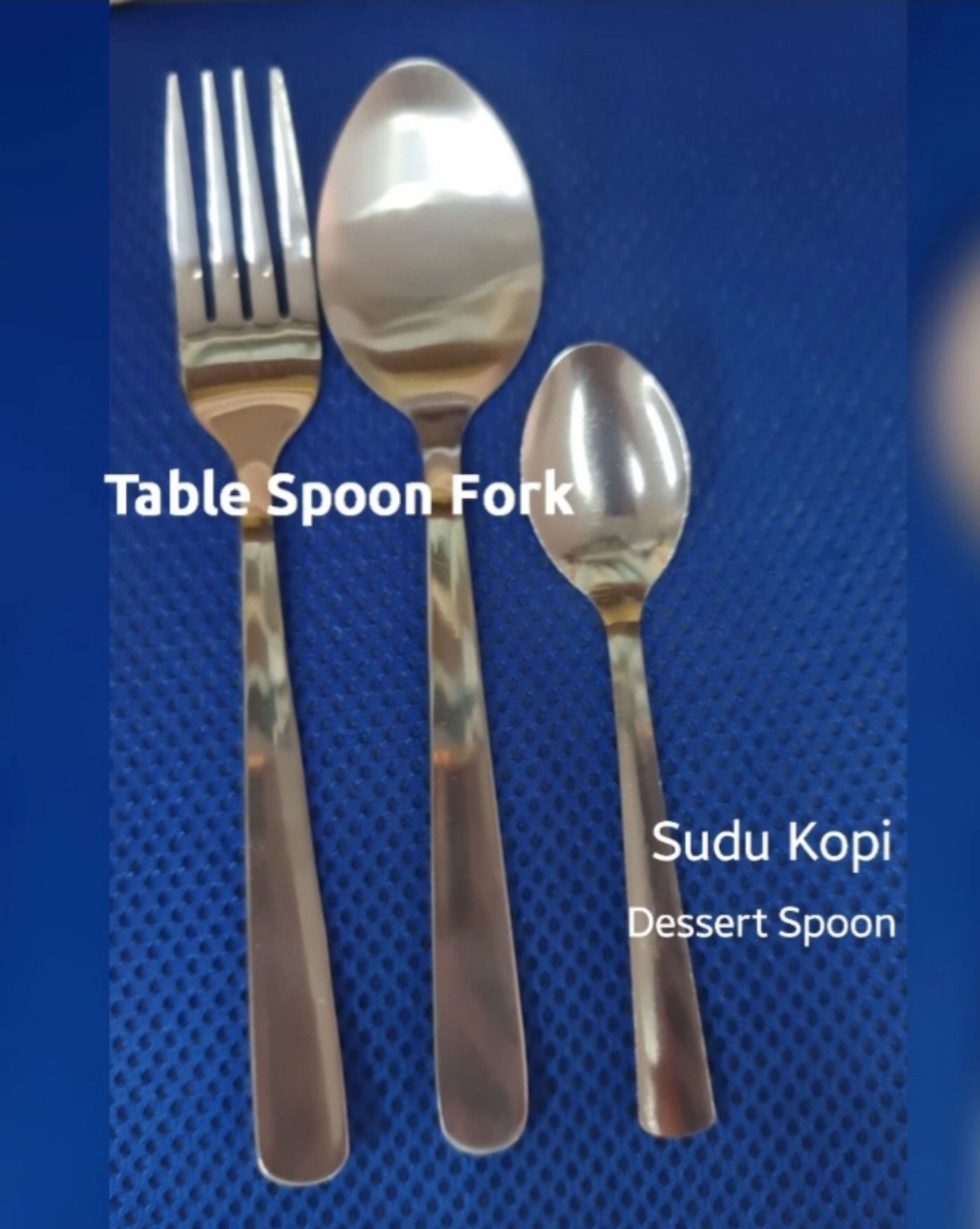 Tea Spoon Cake Fork Stainless Steel Set 6pcs/12pcs Sudu Garfu Kek Kopi ...
