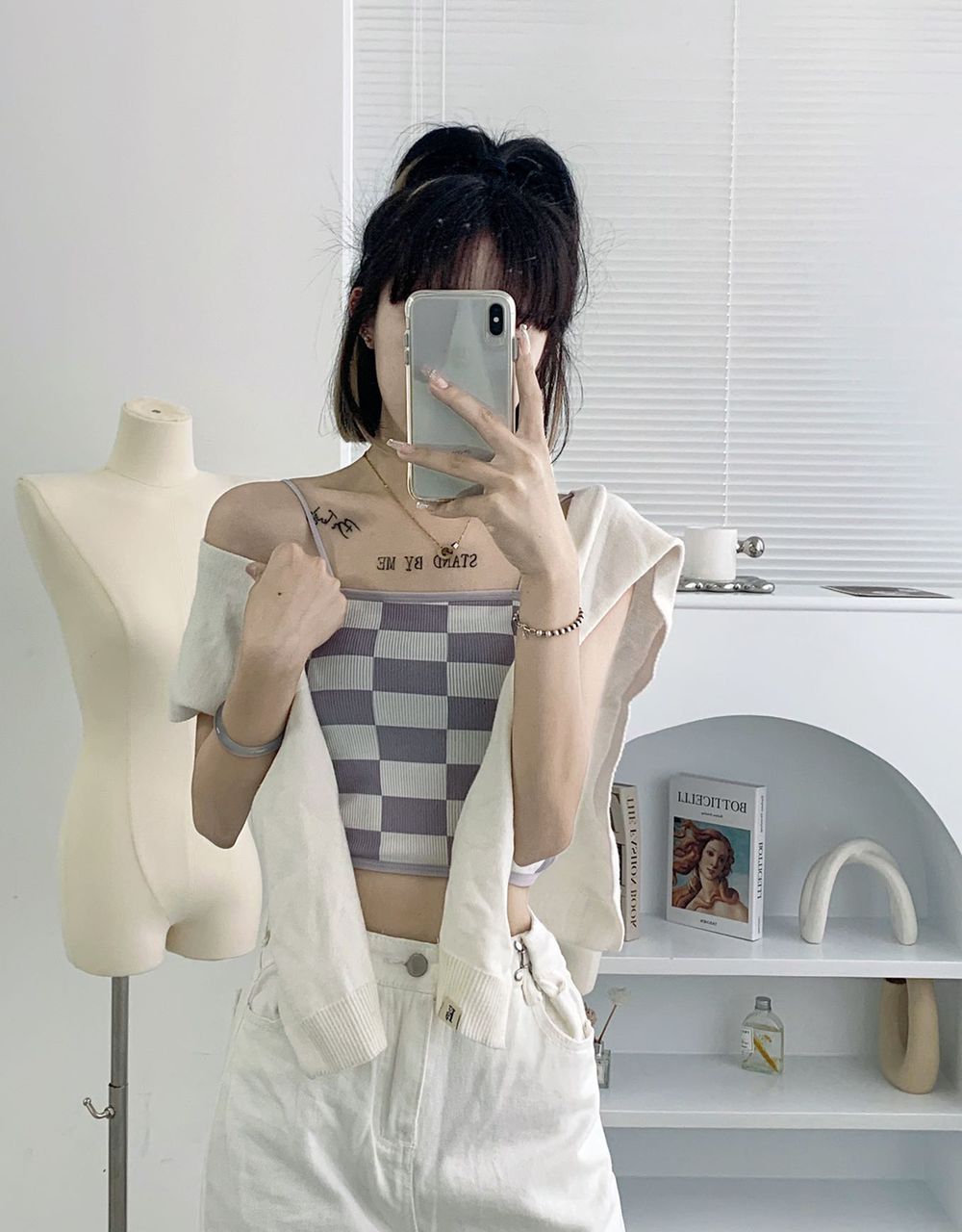 Ready stock-Grid Padded Strap Crop Singlet /Singlet Women Tanks ...