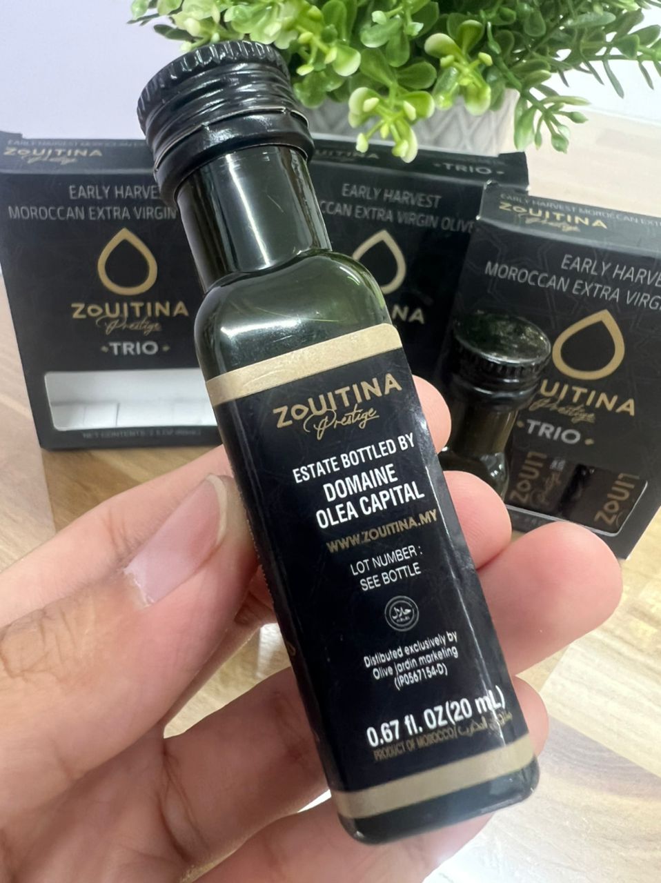 ZOUITINA PRESTIGE TRIO TRAVEL SIZE MOROCCON EXTRA VIRGIN OLIVE OIL SINGLE STATE MINYAK ZAITUN ...