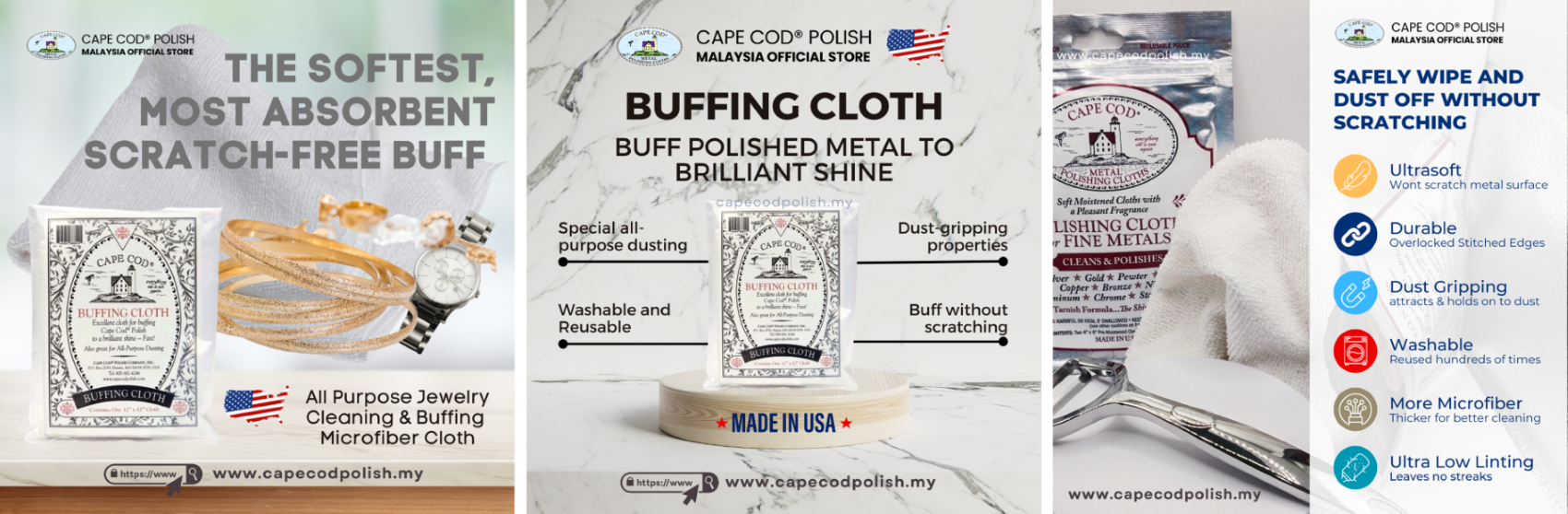 🇺🇸 Cape Cod Polish USA - Metal Polishing Cloth + Buff Combo | Watches ...