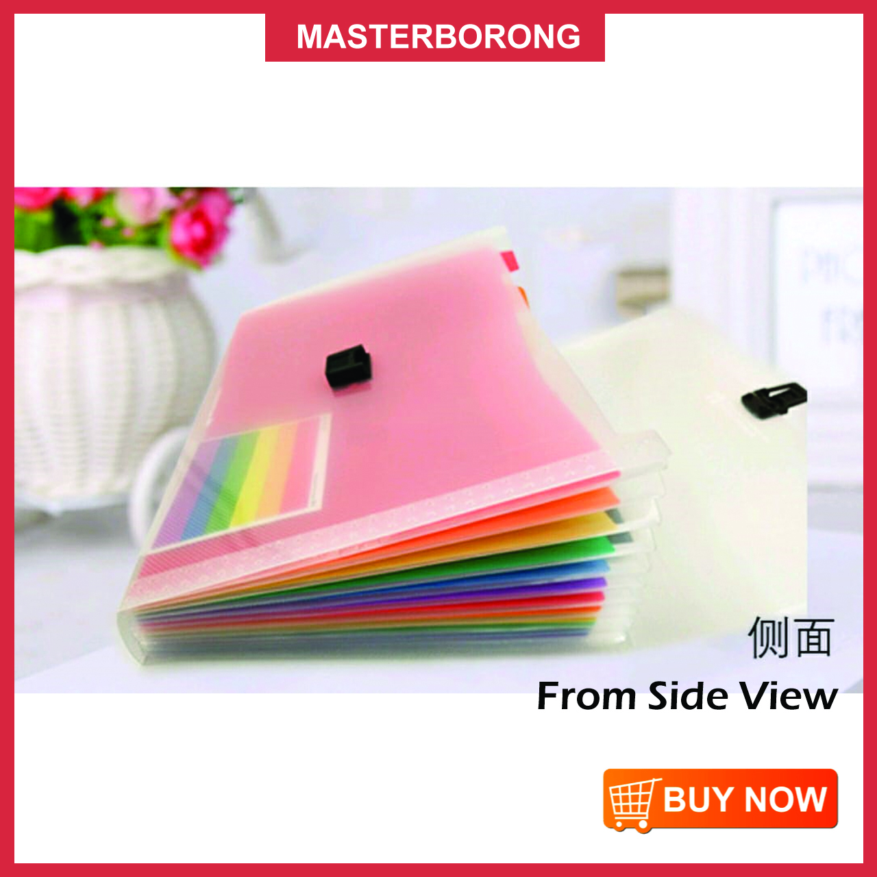 masterborong Multilayer 13 Pocket Grid A4 Paper Folder File Stationery ...