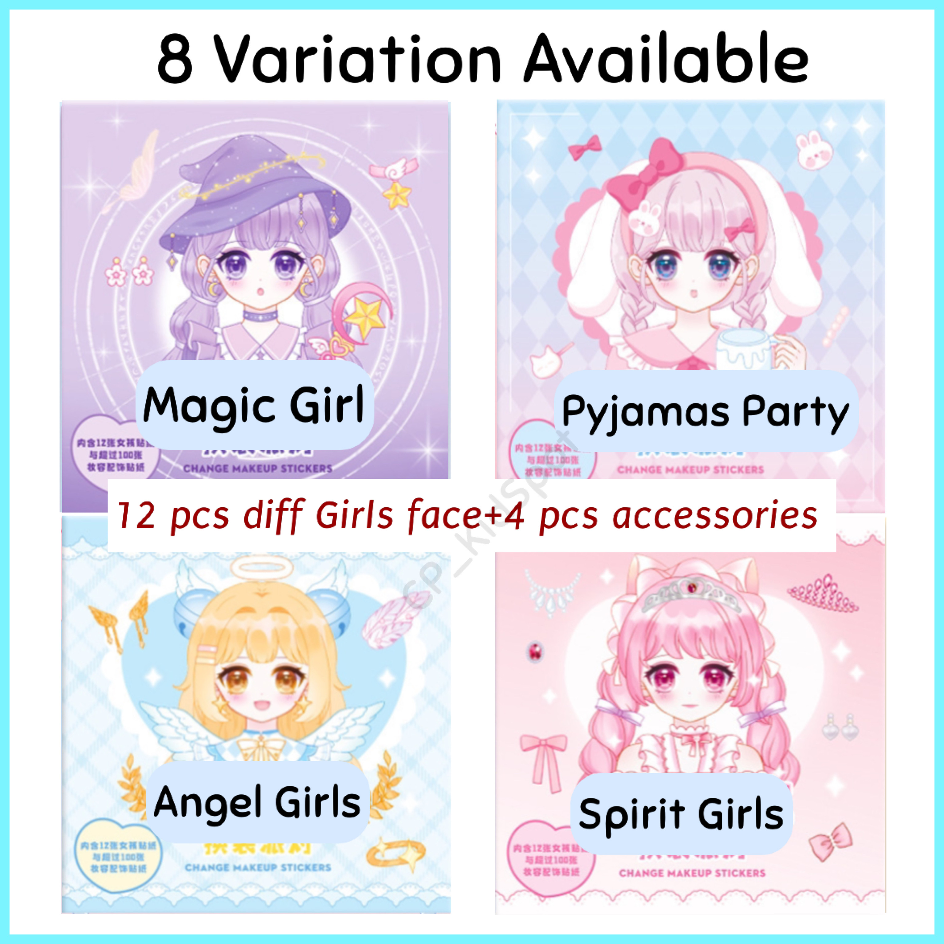 Make A Face Sticker Cute DIY Princess Dress Up Sticker Girl Sticker ...