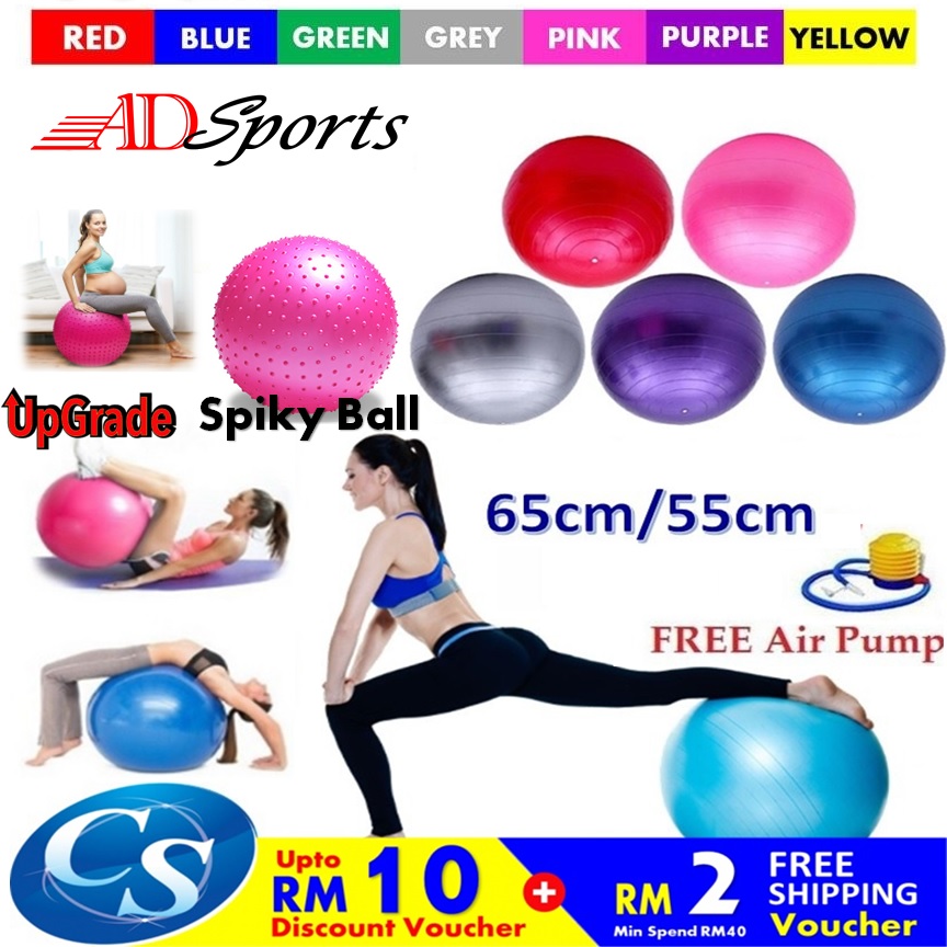 🔥45cm 55cm 65cm 75cm 85cm Anti Burst Resistance Yoga Ball Gym Fitness ...