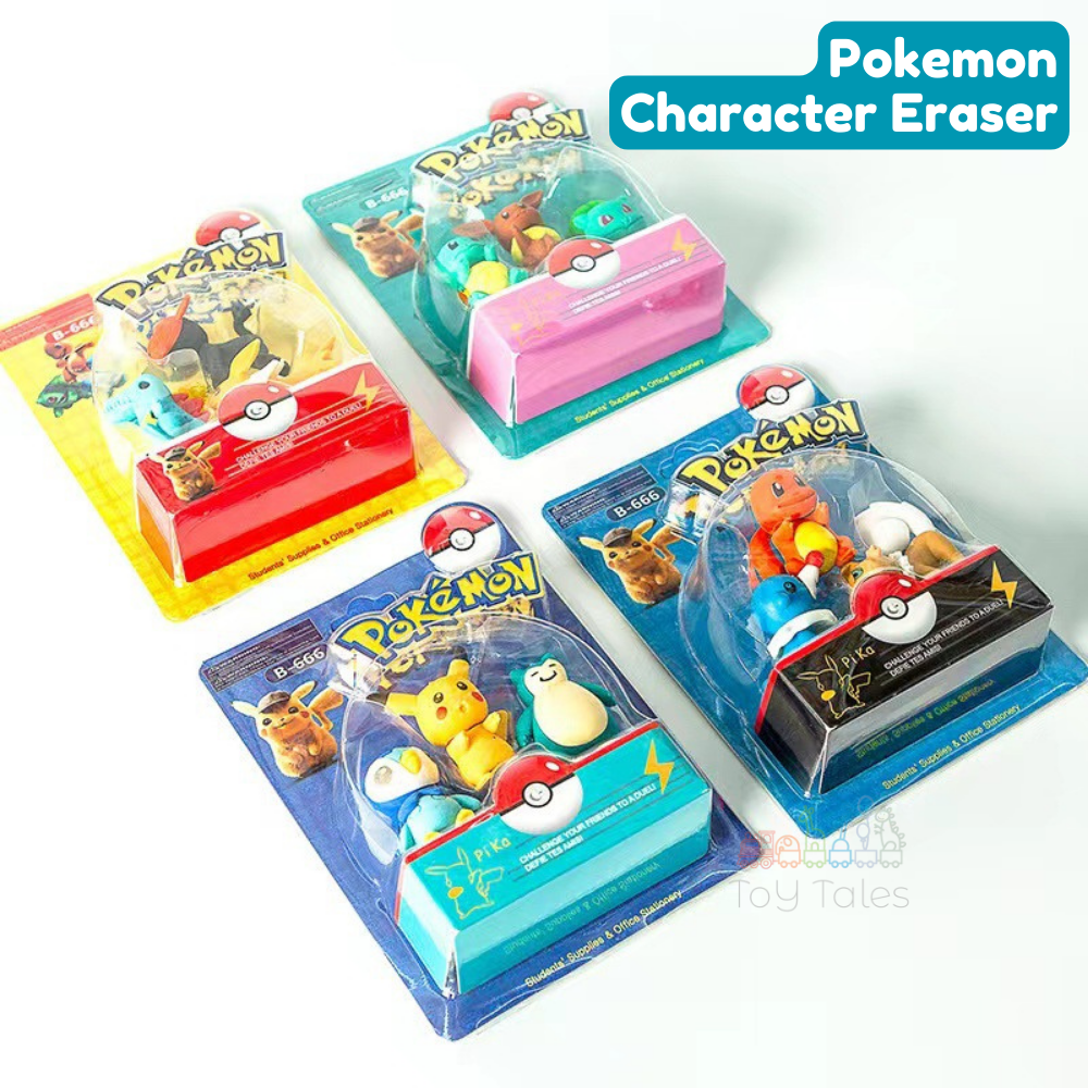 3D Pokemon Eraser Set 🍭 Kids Rubber Cute Stationery Stationeries Party ...