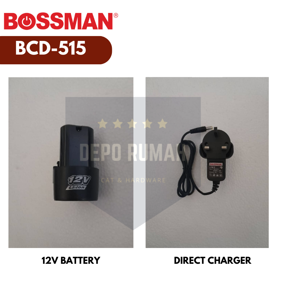 Bossman Bcd12 I Cordless Impact Hammer Drill Set Li Ion Battery 12v