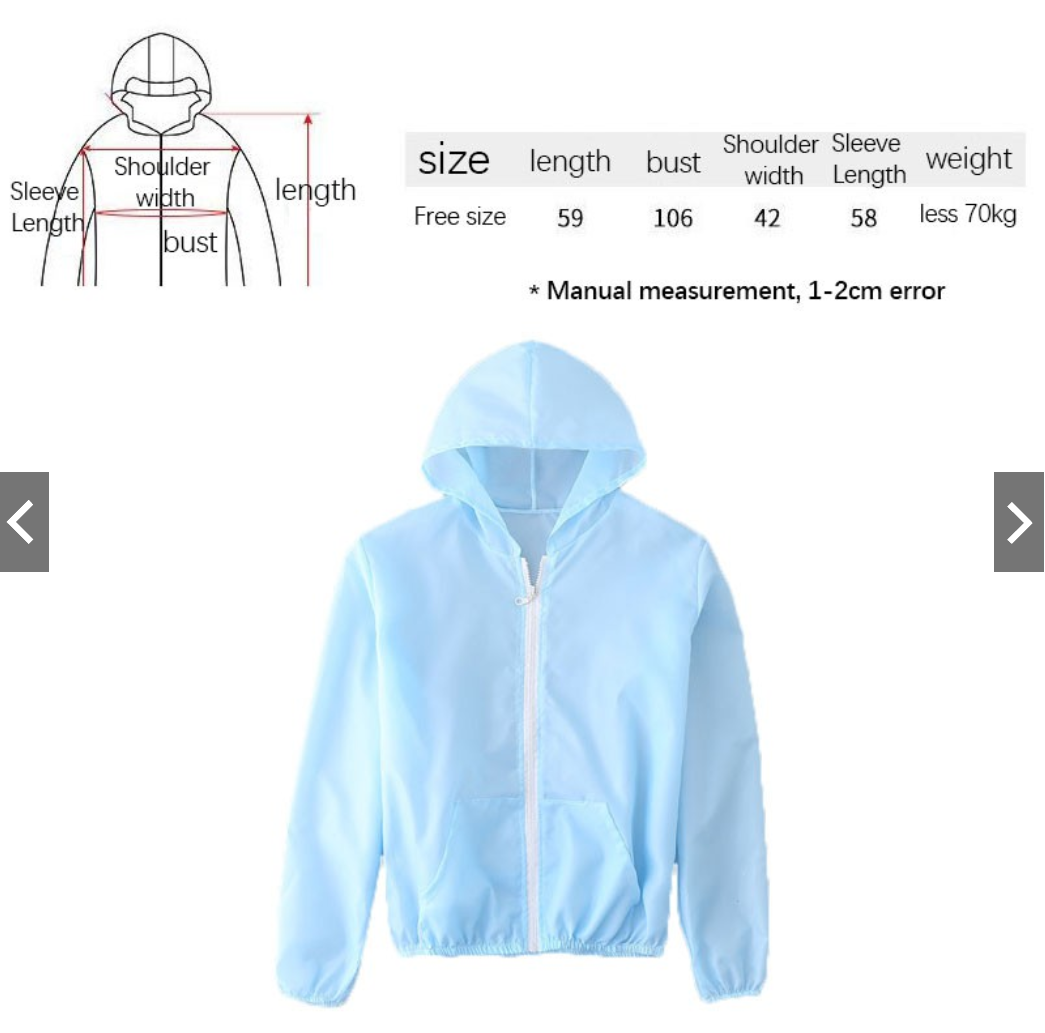 Transparent Anti UV Jacket Sun Protection Clothing Women Zipper Hooded ...