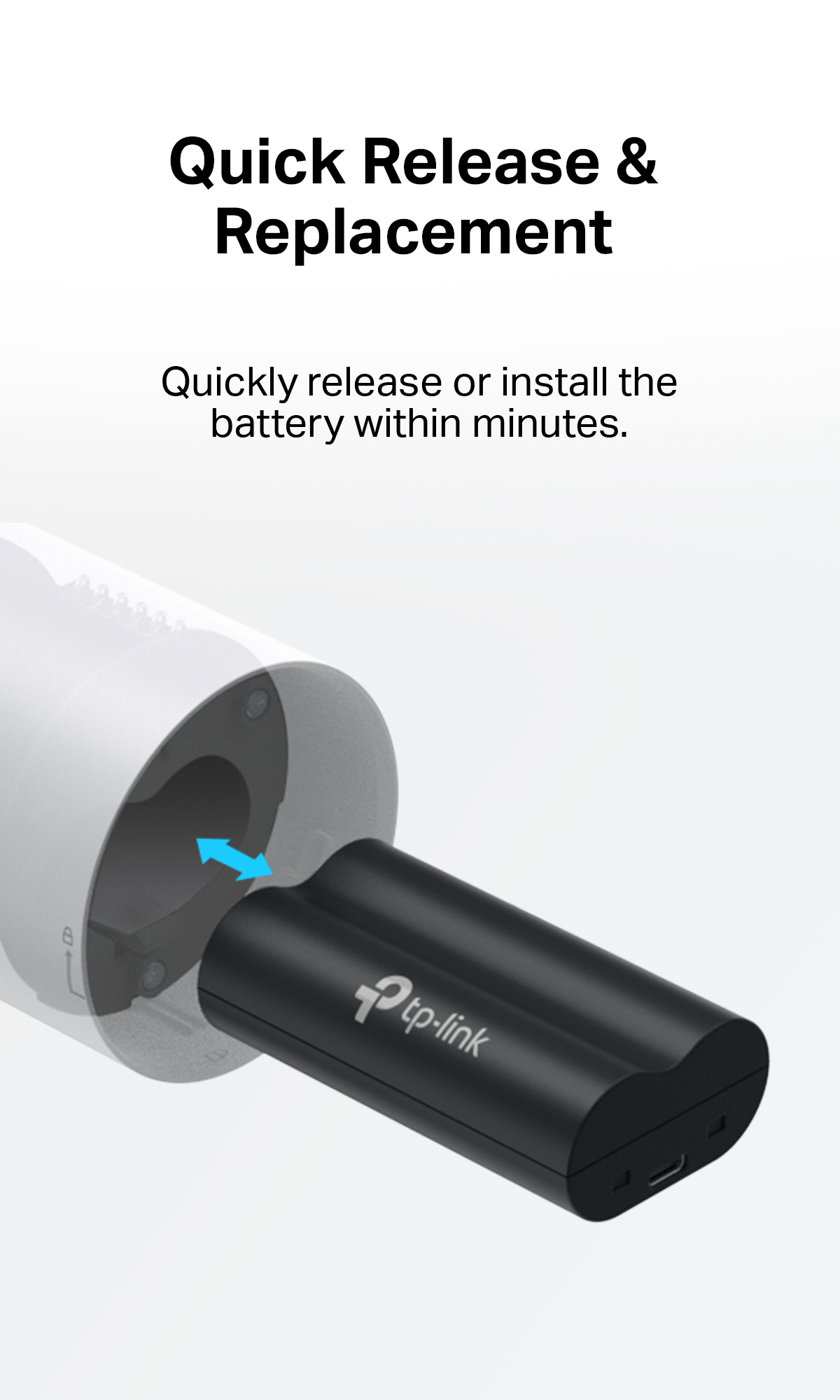 TP-Link Tapo A100 6700mAh Large Capacity Rechargeable Battery Pack ...