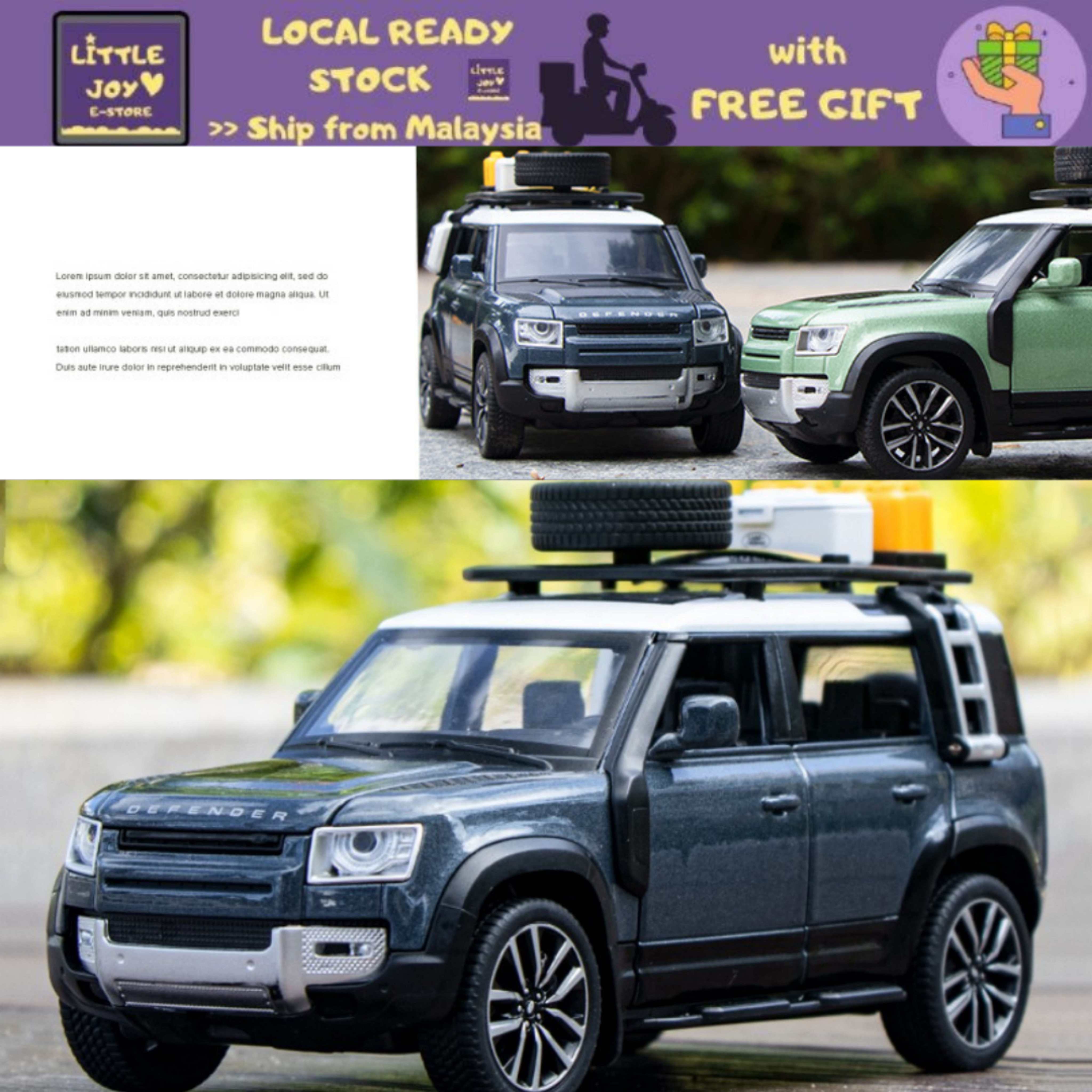 🇲🇾LJS1 1:24 Land Rover Defender Diecast 4x4 Alloy Diecast Scale Car ...
