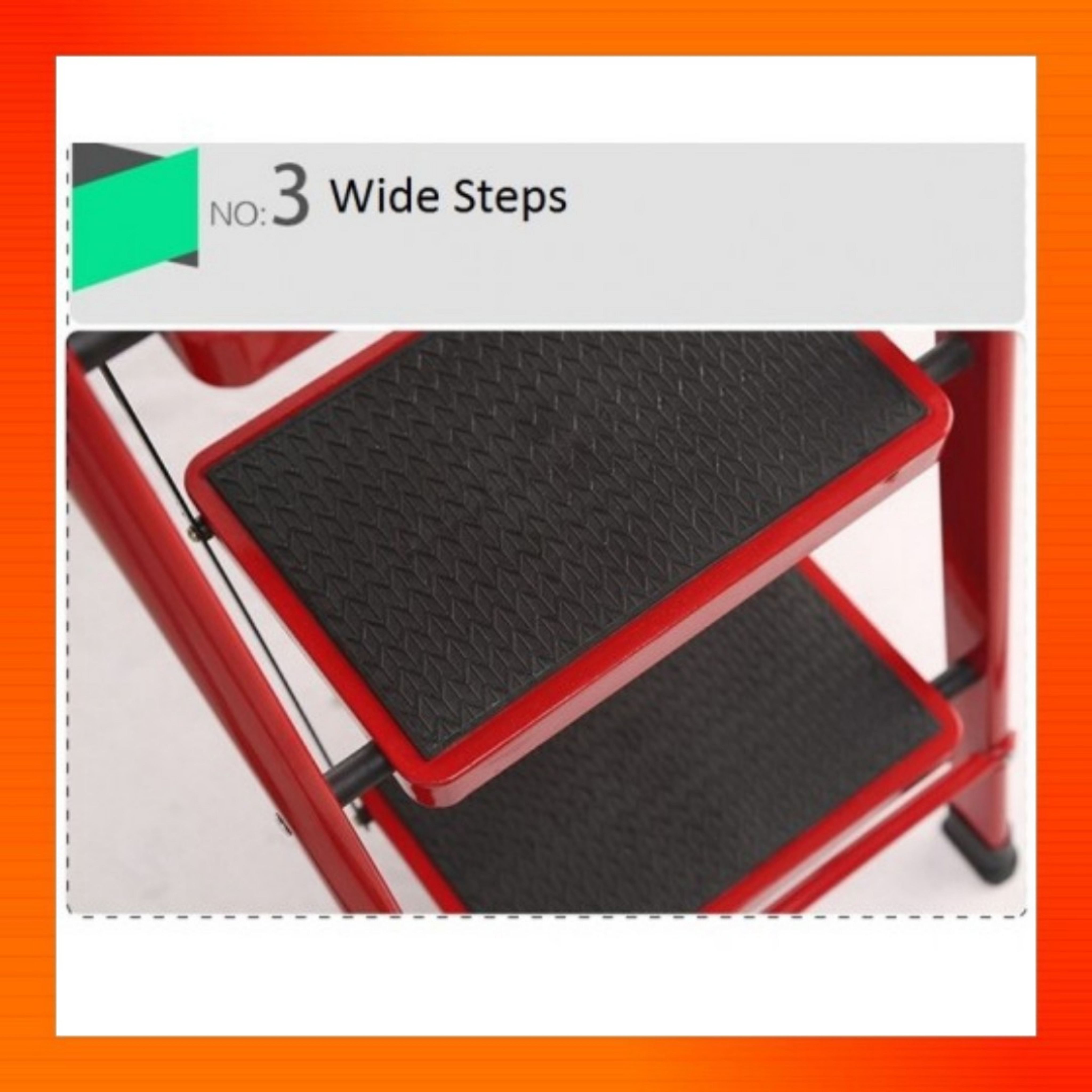 STRONGMAN HEAVY DUTY INDOOR FOLDING LADDER 3 - 6 STEPS WITH HAND GRIP ...