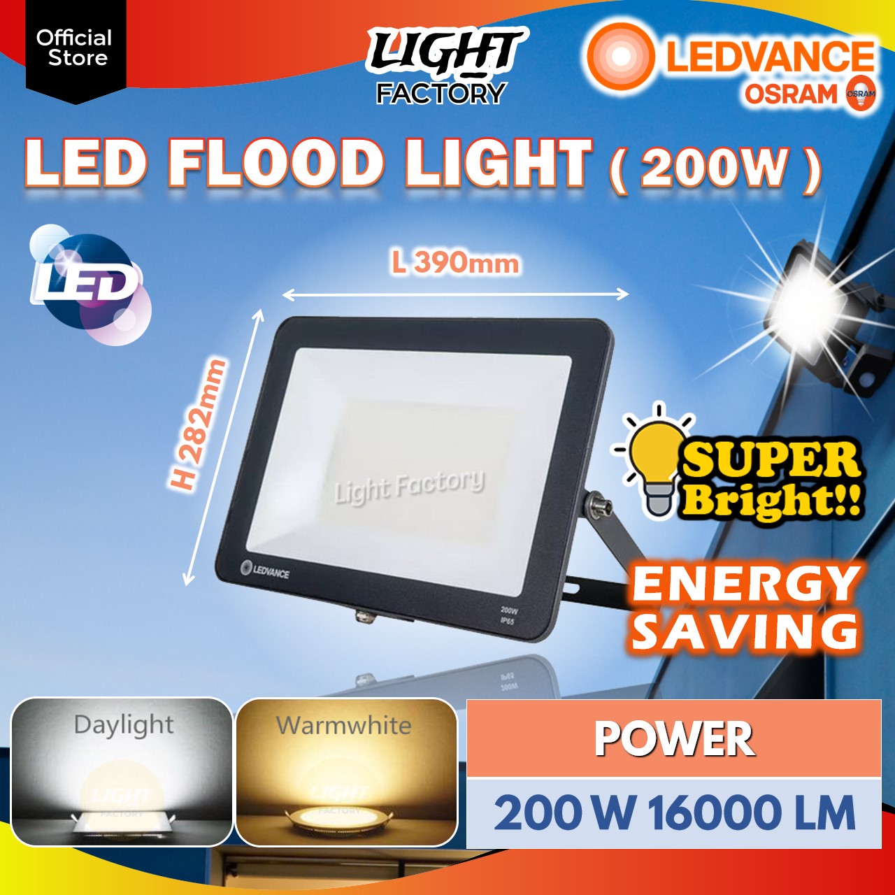 OSRAM LEDVANCE LED Floodlight 100W 150W 200W Spotlight Outdoor Flood ...