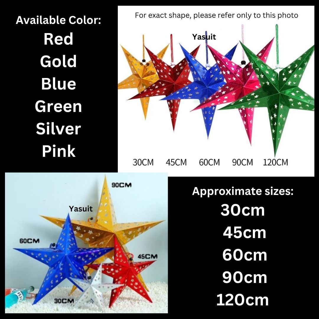 Decoration Star Cardboard Thick Paper Ornament Festival Foldable ...