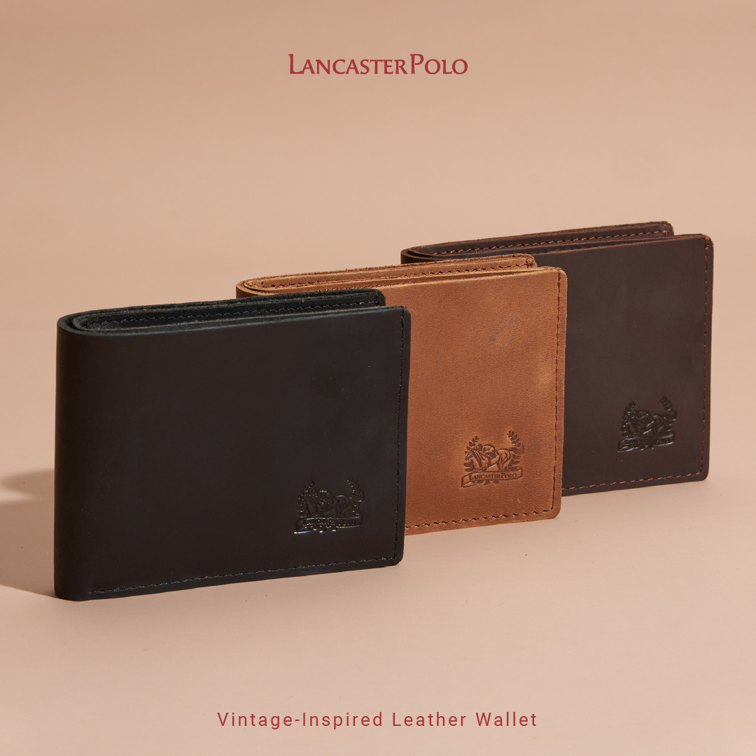 Lancaster Polo Full Grain Crazy Horse Leather Bifold Wallet with Coin ...