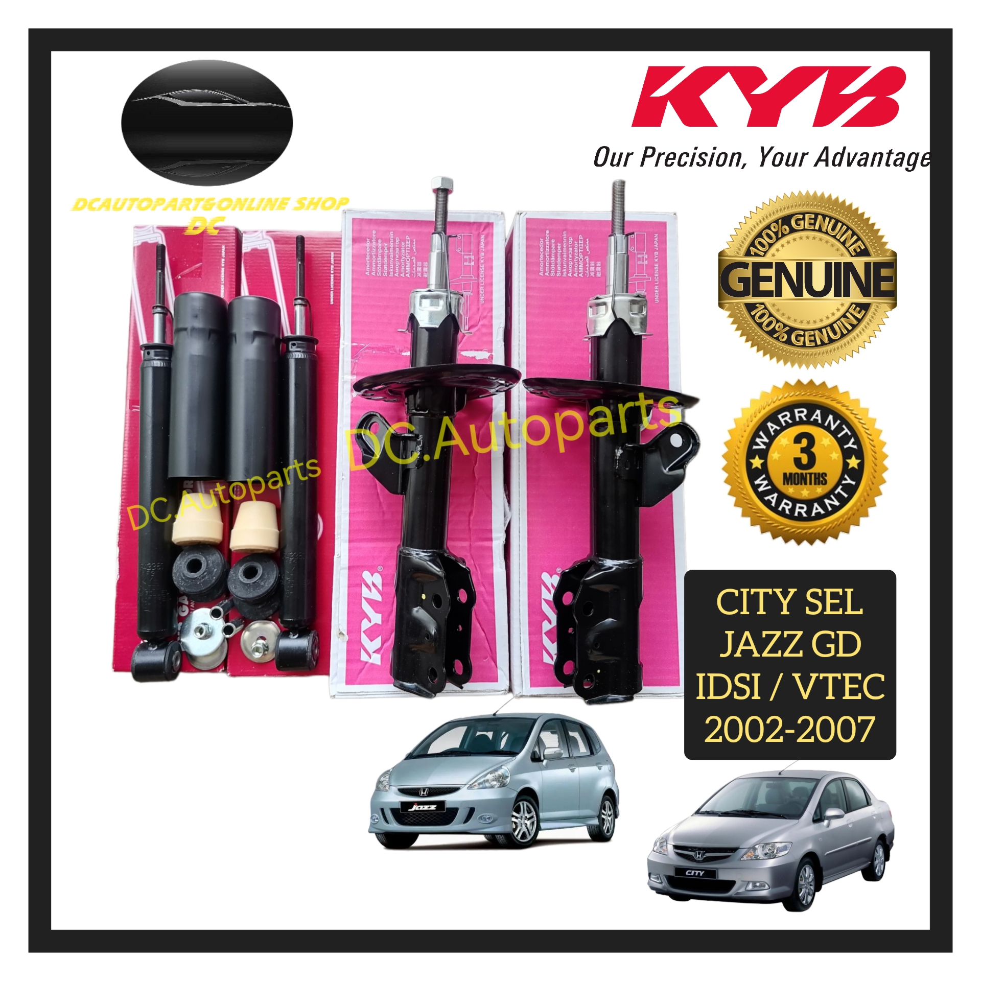 ORIGINAL KYB KAYABA HONDA CITY SEL JAZZ GD SAA IDSI VTEC 9 ( 2002-2007 ) FRONT OR REAR SHOCK ...