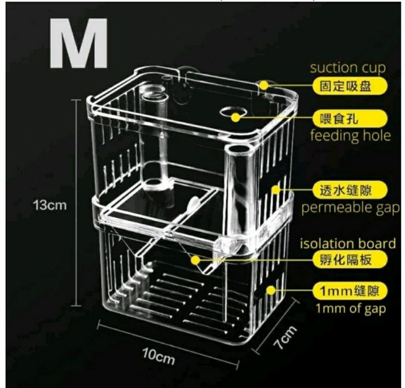 【MUST GET】Aquarium Double-layer Clear Fish Breeding Box Isolation Box S ...