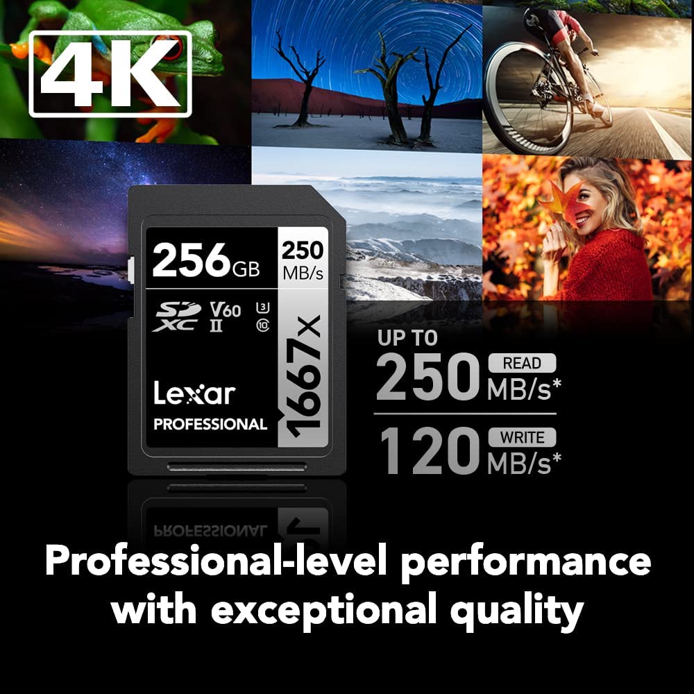 Lexar Professional 1667x 64GB / 128GB / 256GB UHS-II SDXC Memory Card ...