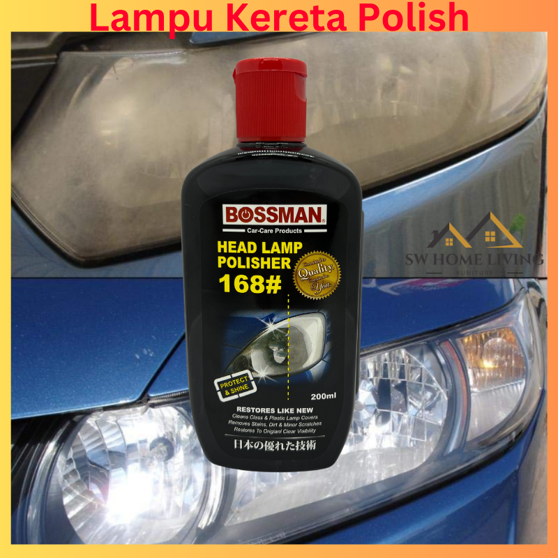 SW BOSSMAN Head Lamp Polish Headlamp Cleaner Car Care Cleaner Pengilat ...