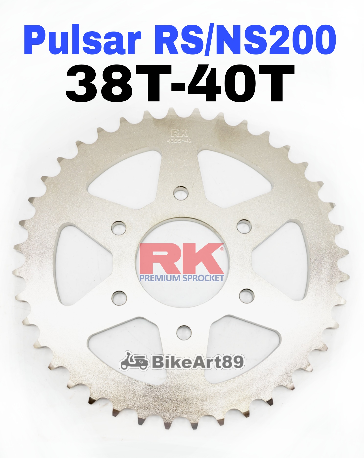 RK Sprocket Set Modenas Pulsar NS200 RS200 RK520 KRX X-Ring Rivet Black ...