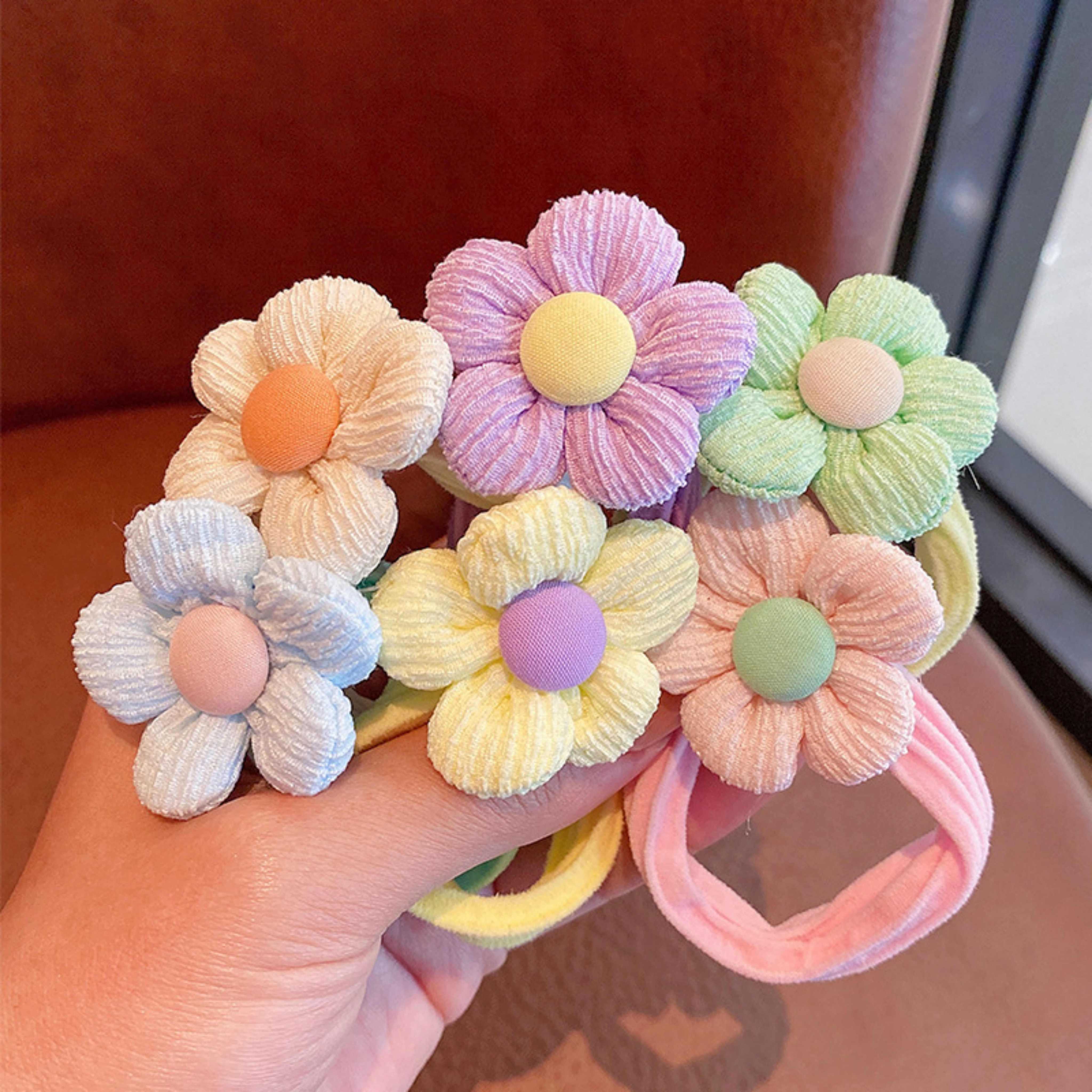 6 Pcs Set Girl Hair Band Girls Bow Hair Ring Kids Flower Hair Band ...