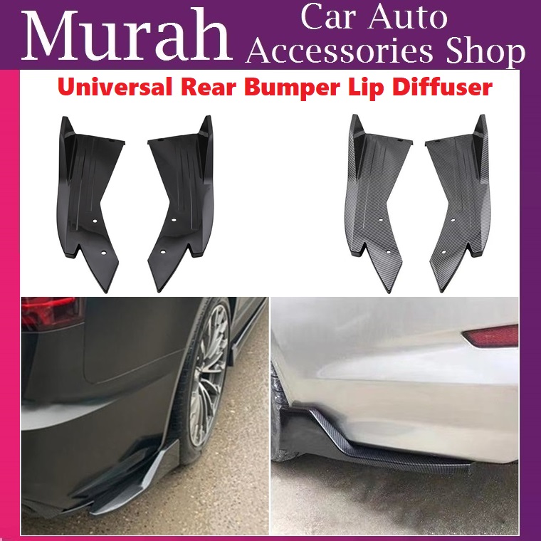 Universal Car Rear Bumper Lip Diffuser Winglet Wings Anti-crash ...