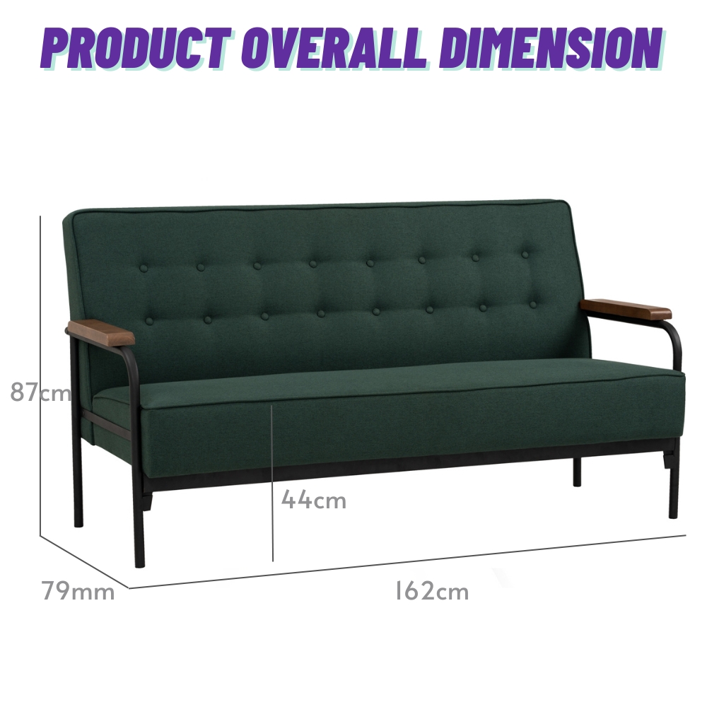 Furniture Direct DALE 1 2 3 Seater Retro style Industrial Sofa metal ...